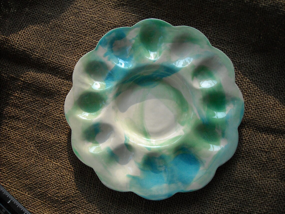 Ceramic Deviled Egg Plate Handmade Ceramic Egg Dish | Etsy