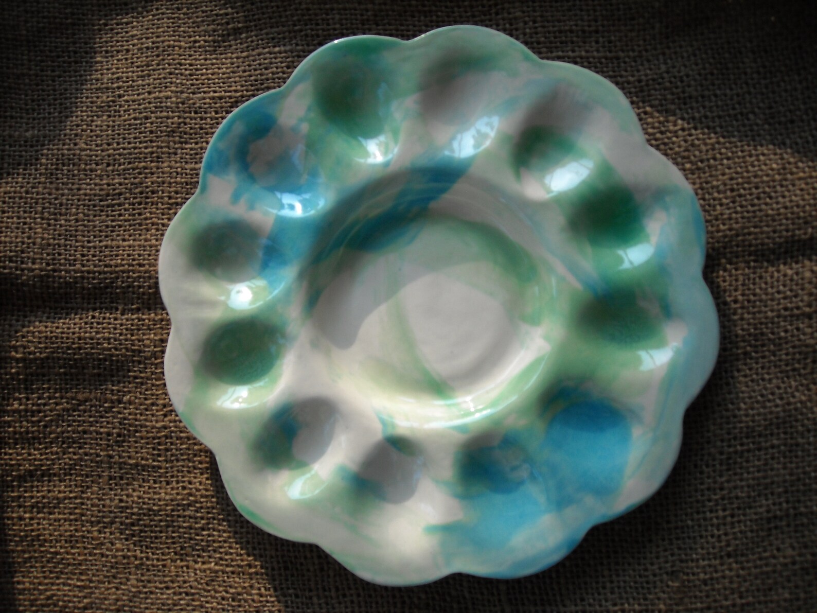 Ceramic Deviled Egg Plate Handmade Ceramic Egg Dish | Etsy