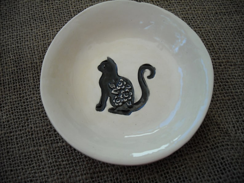 Cat Dish - Handmade Pottery - Cat Lovers Dish - Pet Dish - Pet Bowl ...