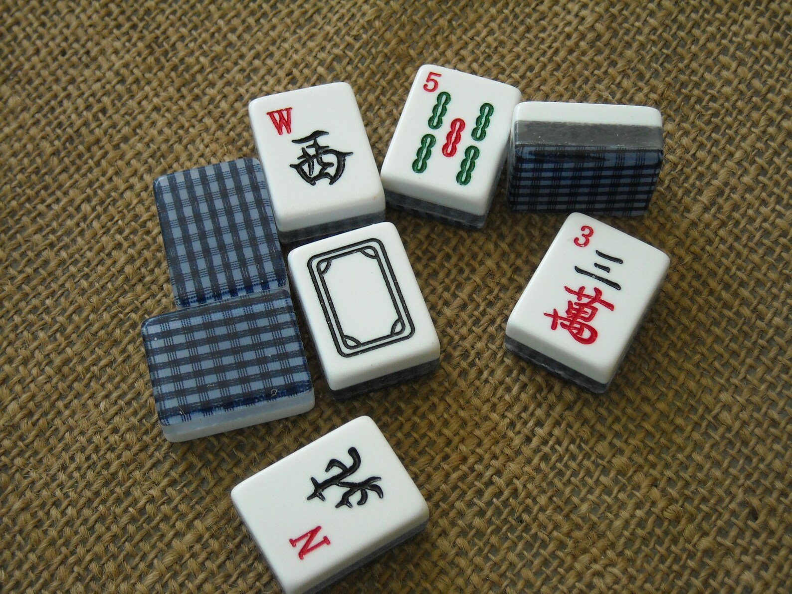 8 Blue Plaid Mahjong Tiles Colorful Mahjong Tiles Mah Jong - Etsy