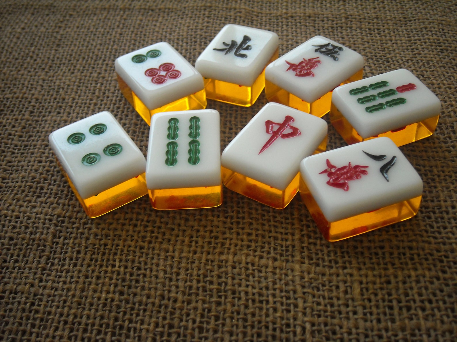 8 Mahjong Tiles Mah Jong Tiles for Crafts Oriental Crafts | Etsy