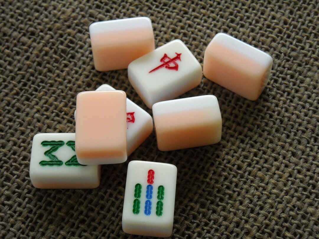 8 Mini Mahjong Tiles - Mahjong Tiles for Crafts - Mahjong Crafts - Pink ...