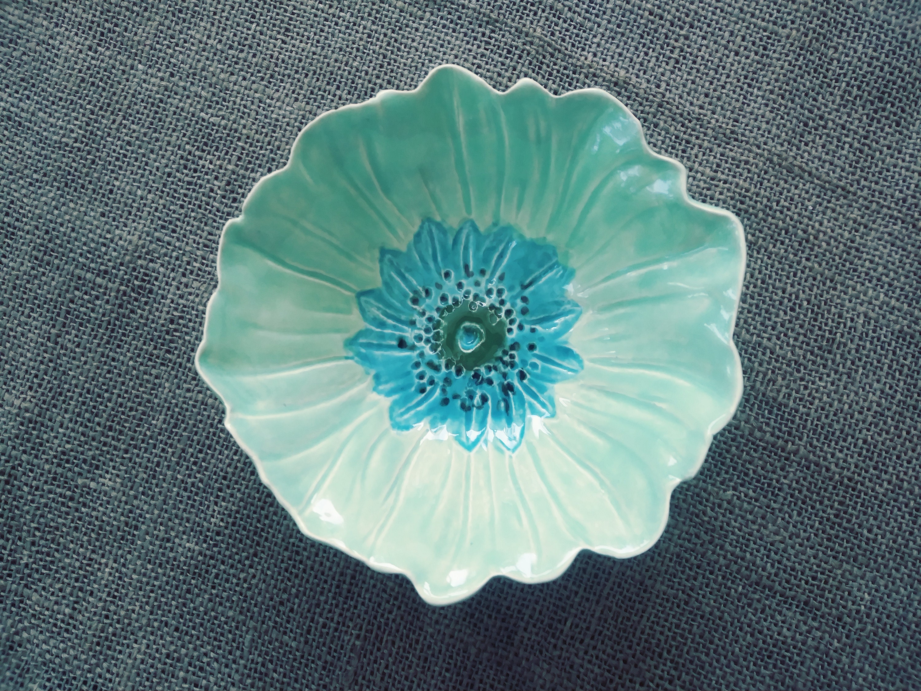 Green Poppy Bowl Flower Pottery Flower Pottery Home | Etsy