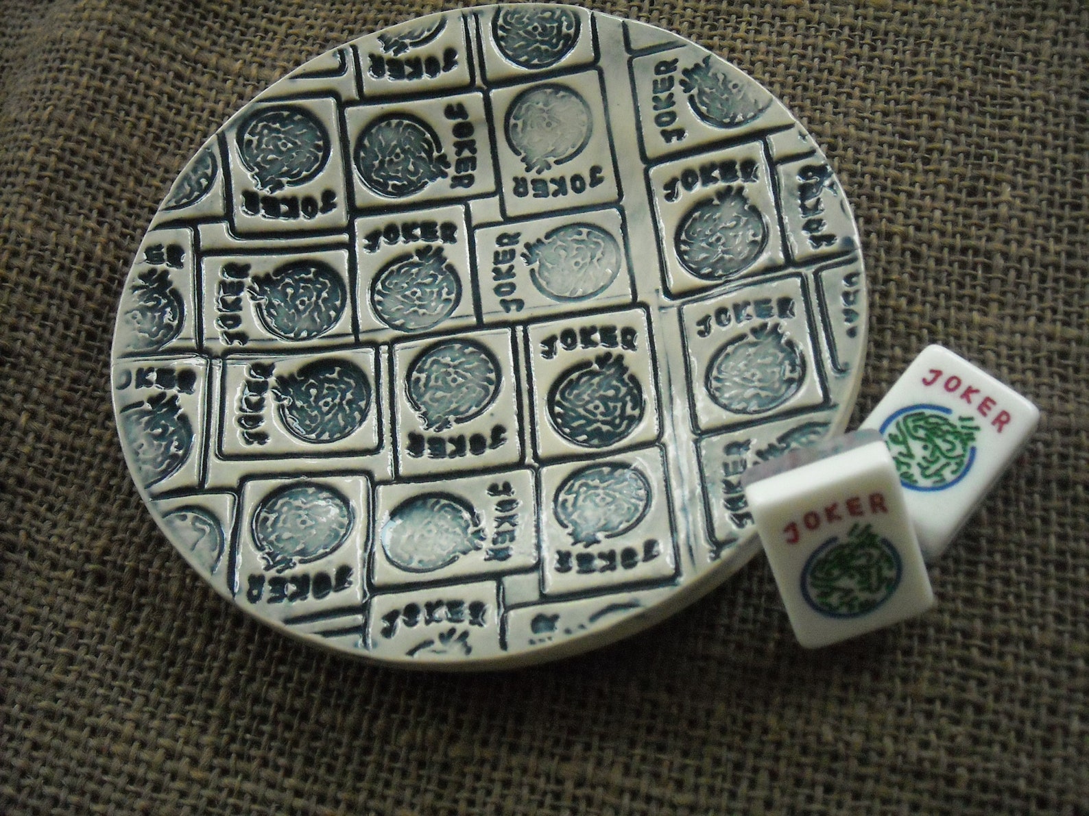 Mahjong Pottery Gift Handmade Ceramic Mahjong Dish Mahjong | Etsy