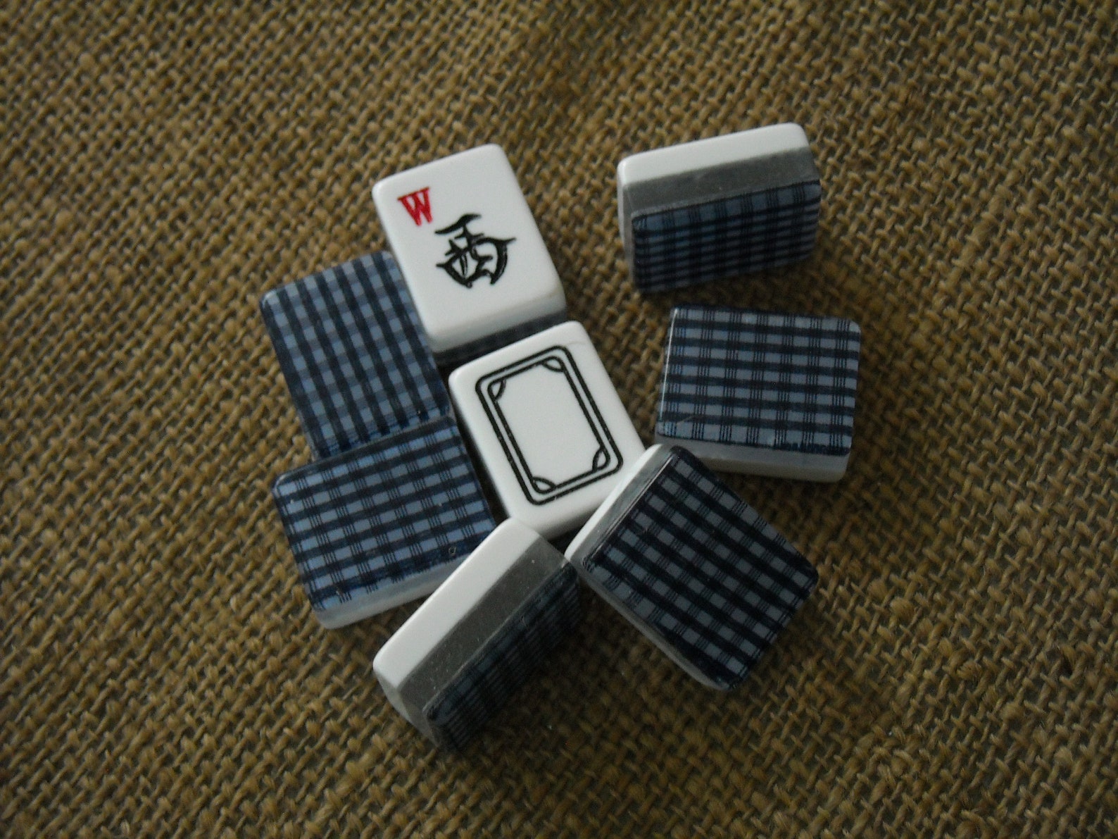 8 Blue Plaid Mahjong Tiles Colorful Mahjong Tiles Mah Jong - Etsy