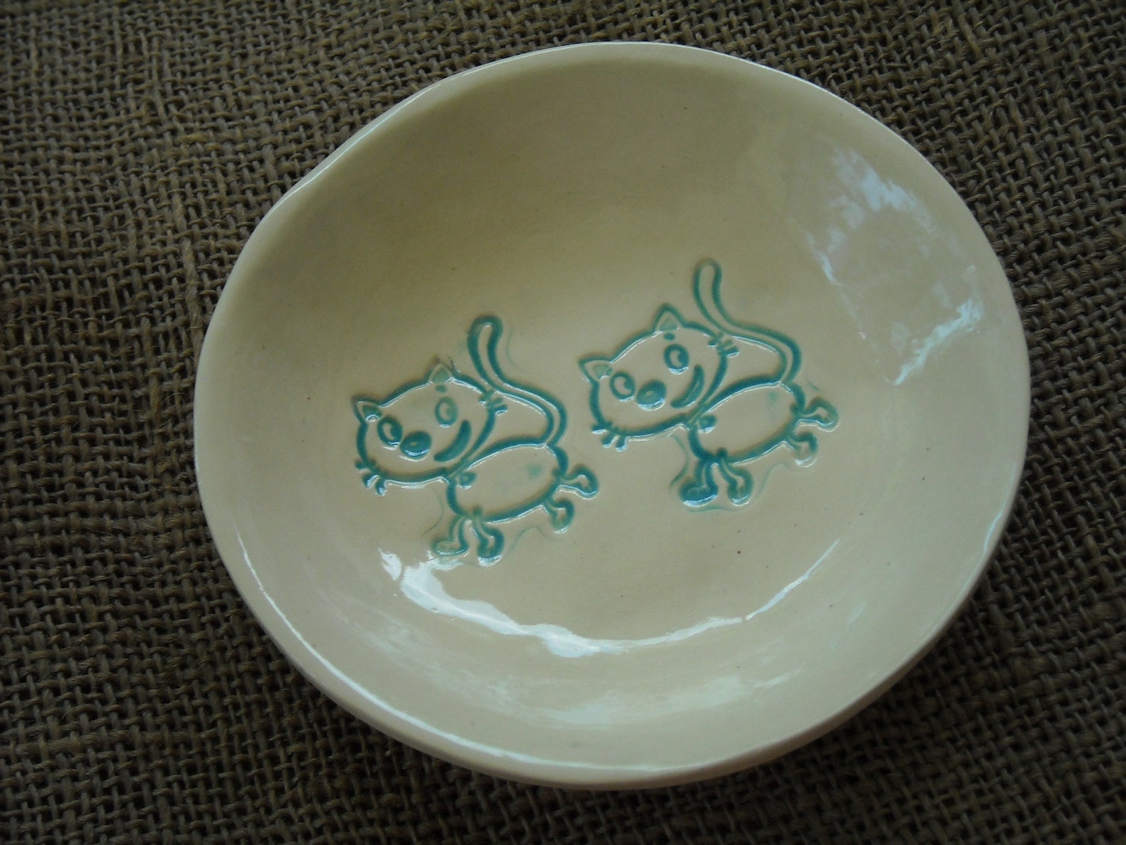 Cat Dish Handmade Pottery Cat Lovers Dish Pet Dish Pet | Etsy