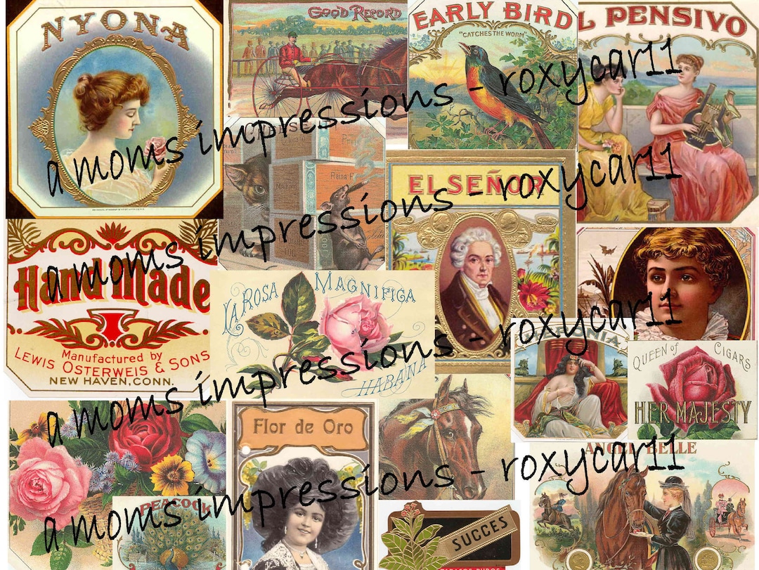 Vintage Cigar Labels Digital Collage Sheet - Etsy
