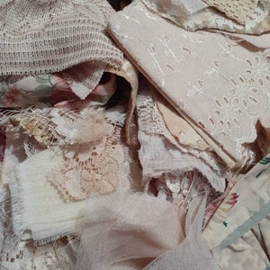 Snippet Bundles, Dyed Vintage, New, Lace,fabric Scraps,remnants ...