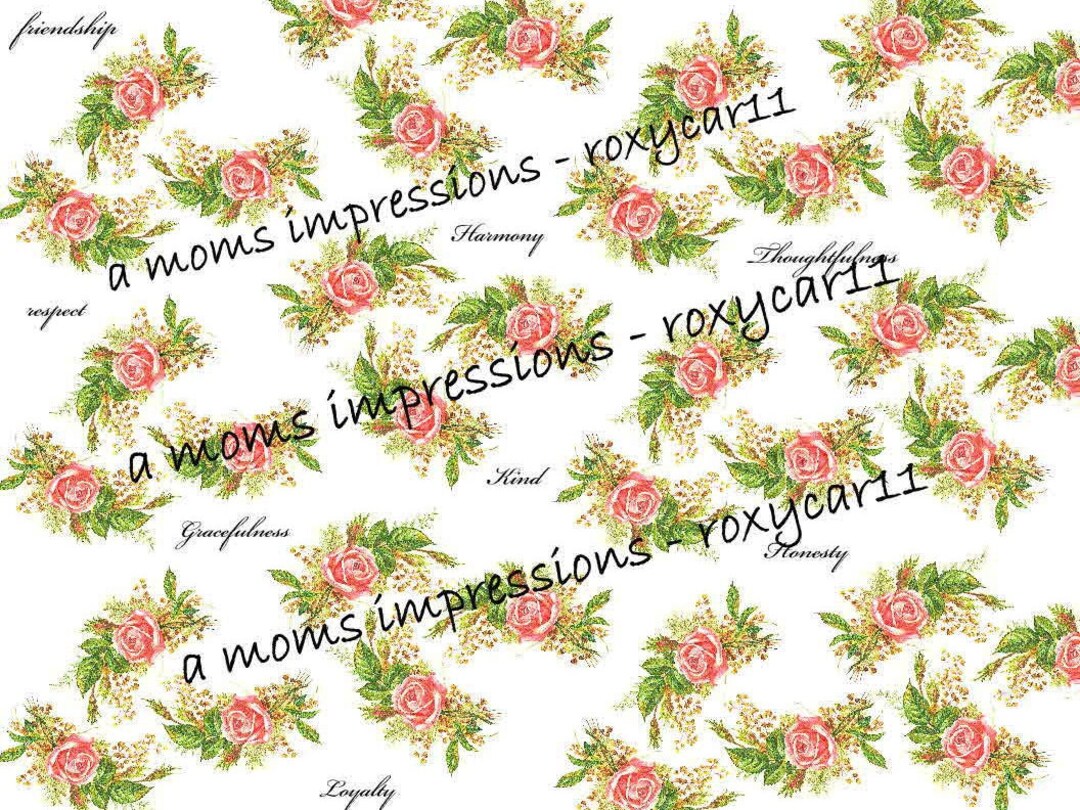 Rose Word Background Digital Sheet - Etsy