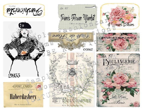 Sample Fashion Card Digital Frenchephemera - Etsy