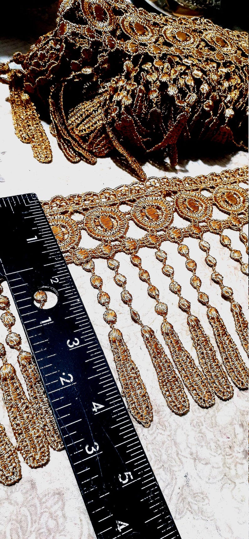 Gold Dangle, Tassel, Fringe, Lace Venice, Edging, Curtain Trim ...