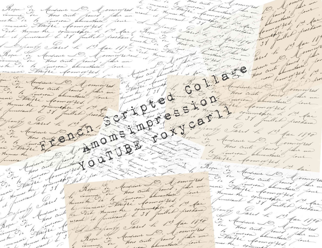 French Scripted Collage Digital Download Junk Journal Page - Etsy