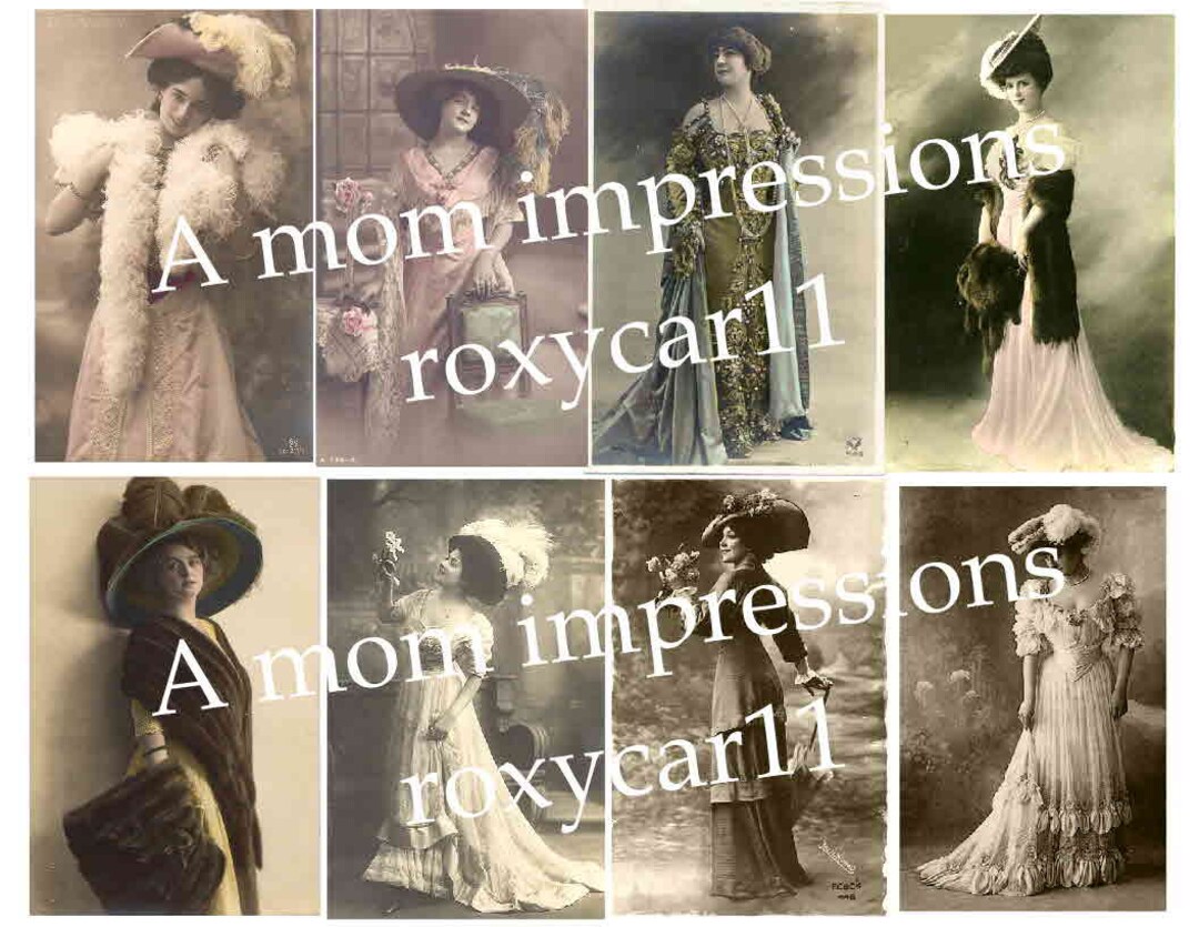 1900's Ladies in Hats - 1 Digital Collage Sheet - Etsy