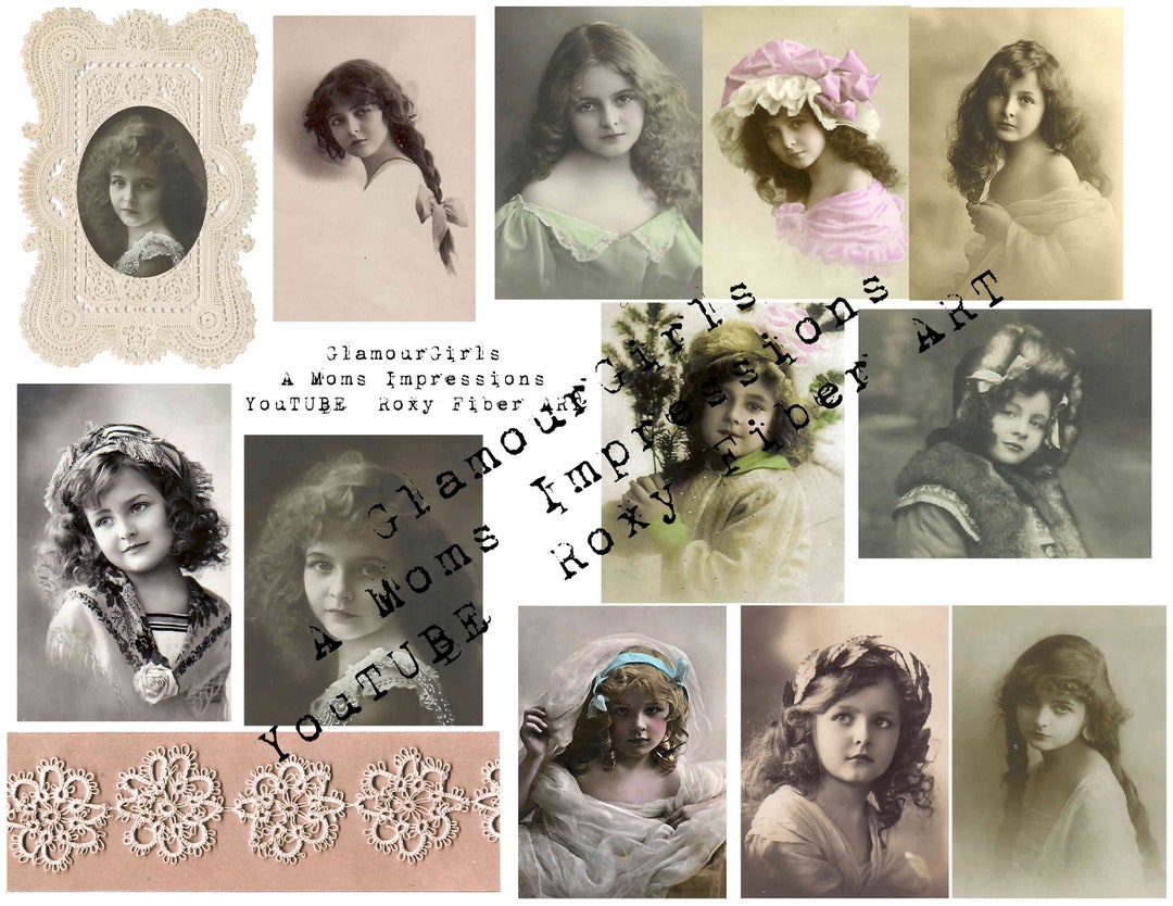 Glamour Girls 1900's - 1 Digital Collage Sheet - Etsy