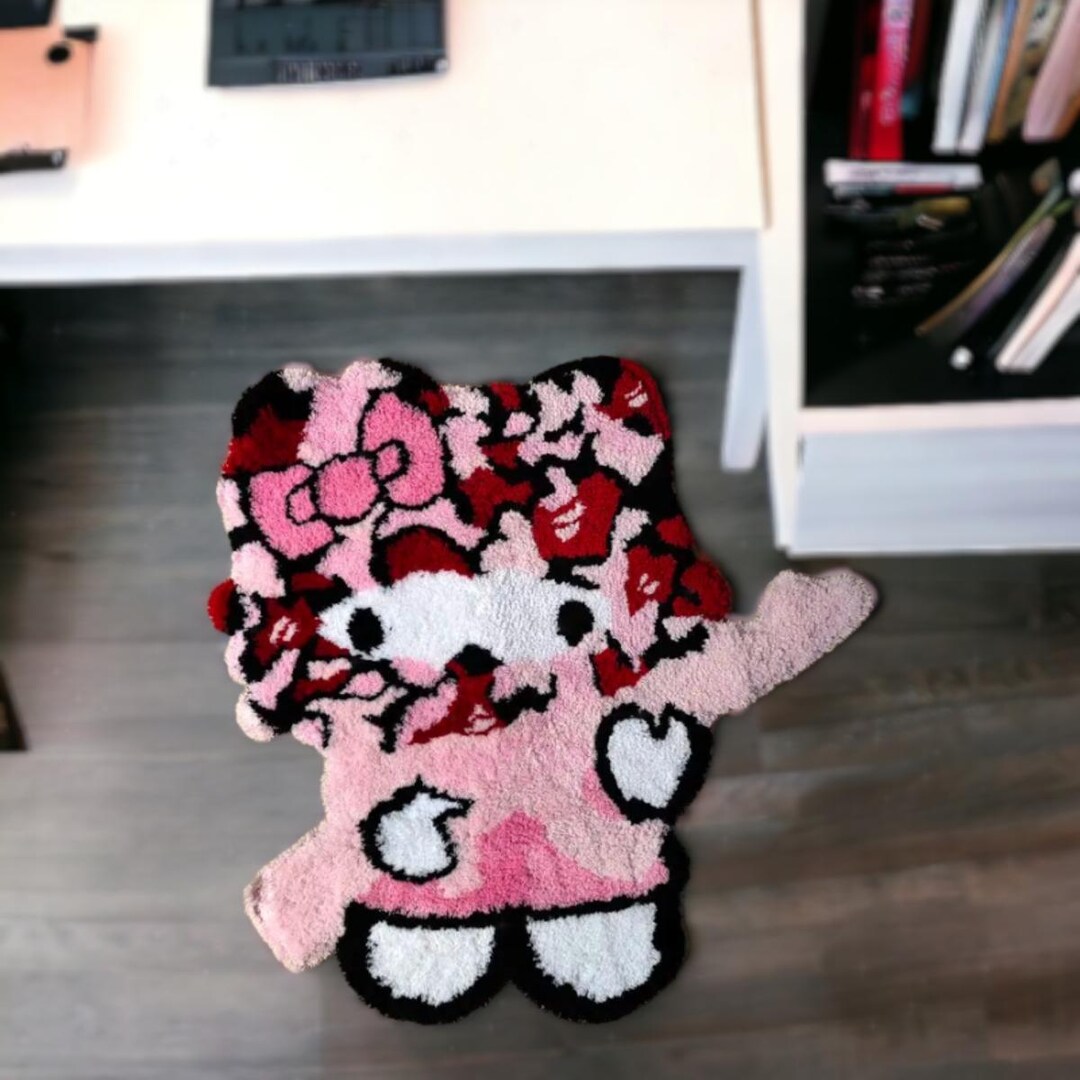 Pink Kitty Rug Pink Kitty Carpet Kitty Rug Kitty Carpet Pink Rug Pink ...