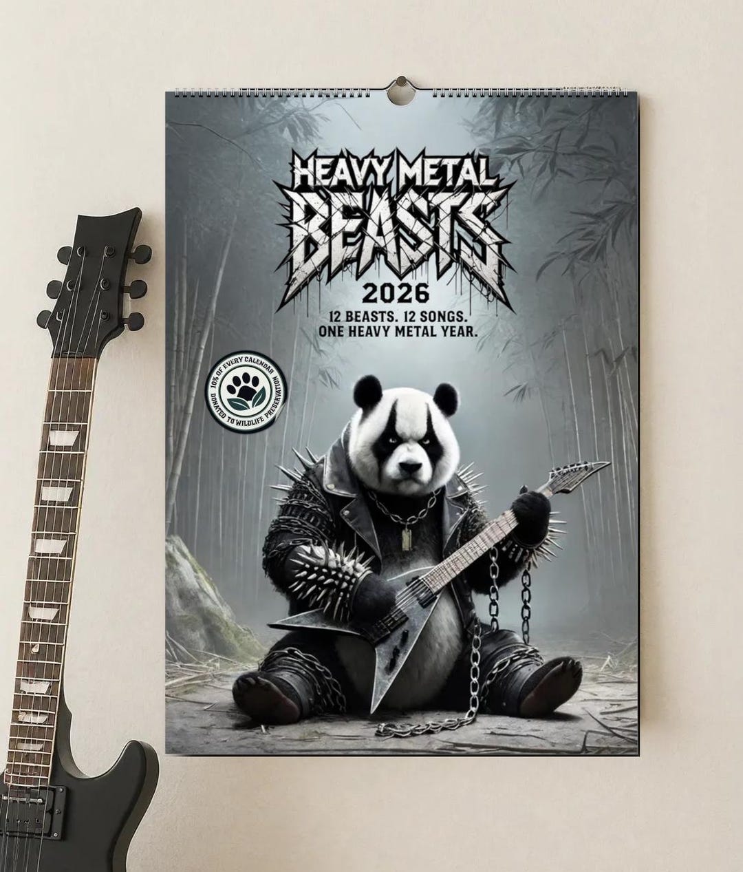 Heavy Metal Beasts 2026 Calendar: Animals Playing Metal Music - Etsy