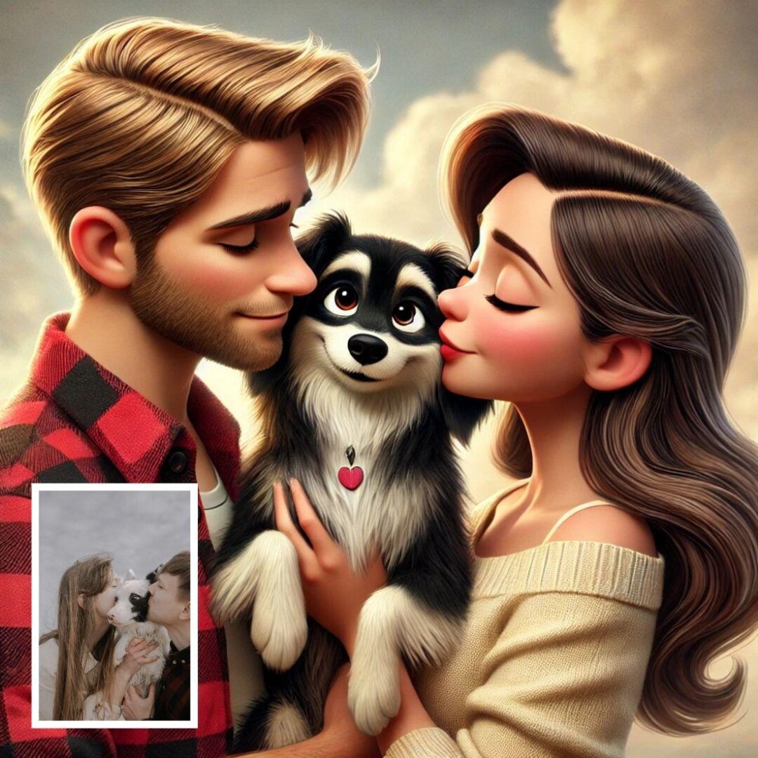 Custom Cartoon Family Portrait, 3D Pixar-style Animation, Personalized ...