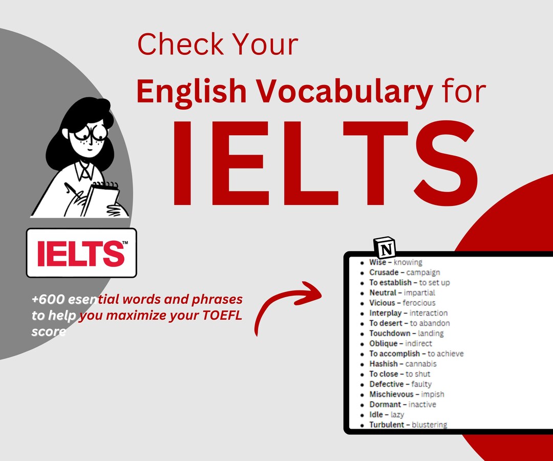 1000 Essential Words for the IELTS Exam - English Certification - Etsy