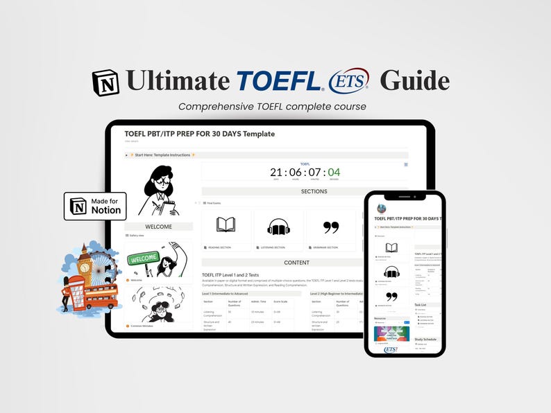 Guía de estudio completa para el examen TOEFL ITP: apruebe el examen TOEFL con éxito - Etsy México