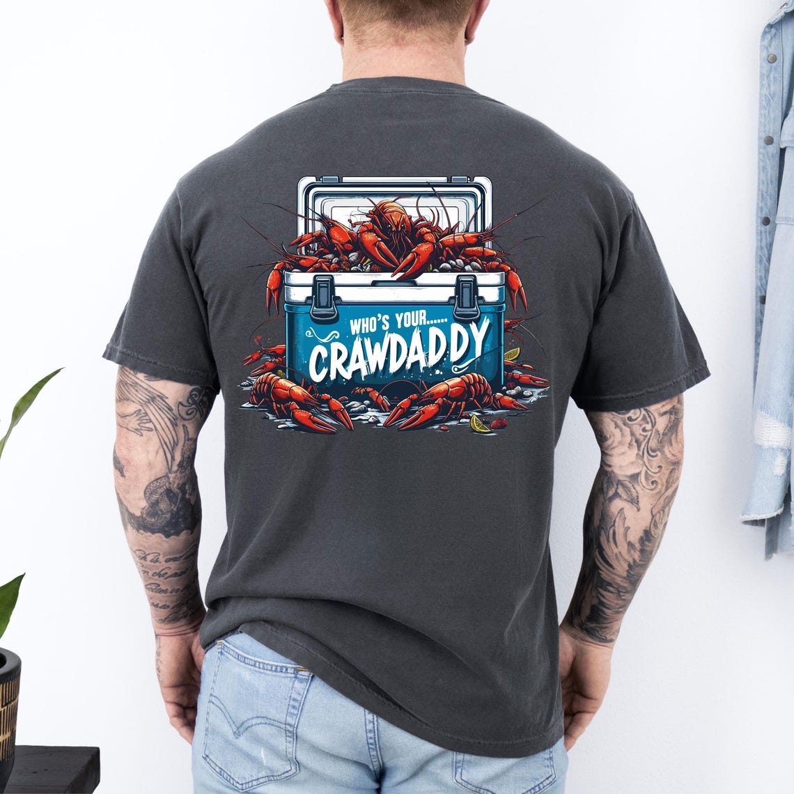 Who's Your Crawdaddy- Crawfish Humor Men's Graphic Tee- Printed Mardi ...