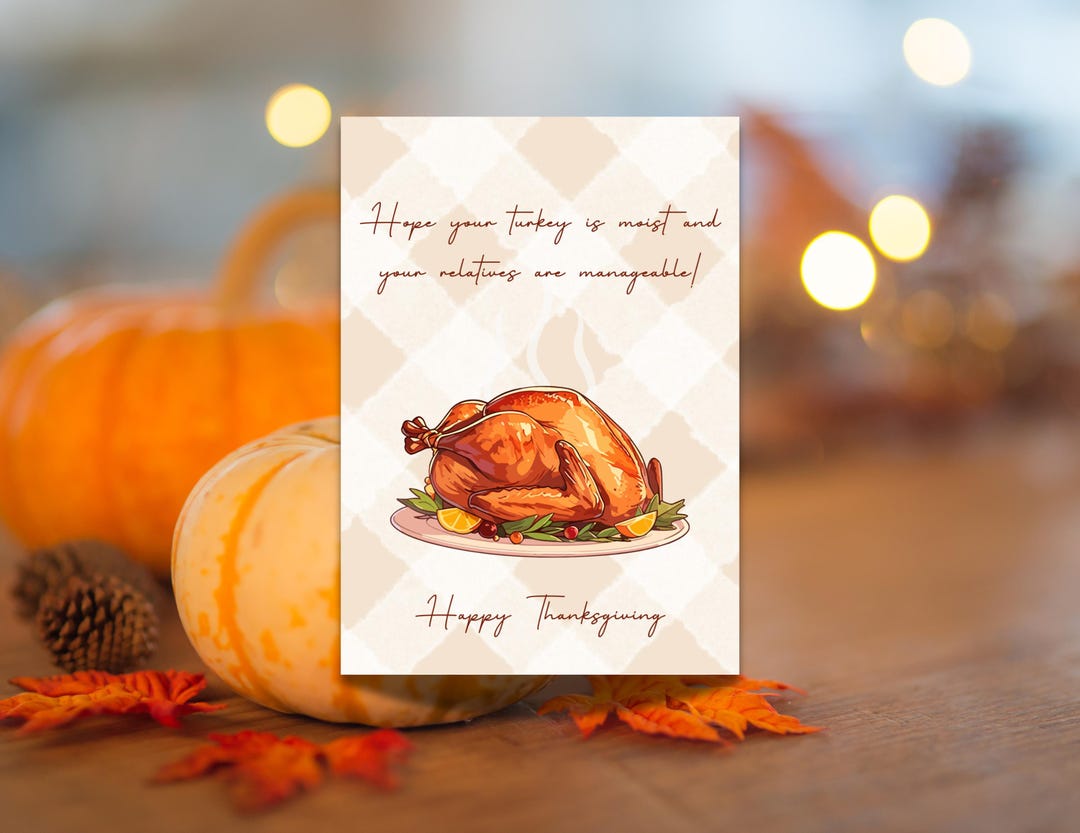 Funny Thanksgiving Card | Moist Turkey Joke Greeting | Humorous Holiday ...