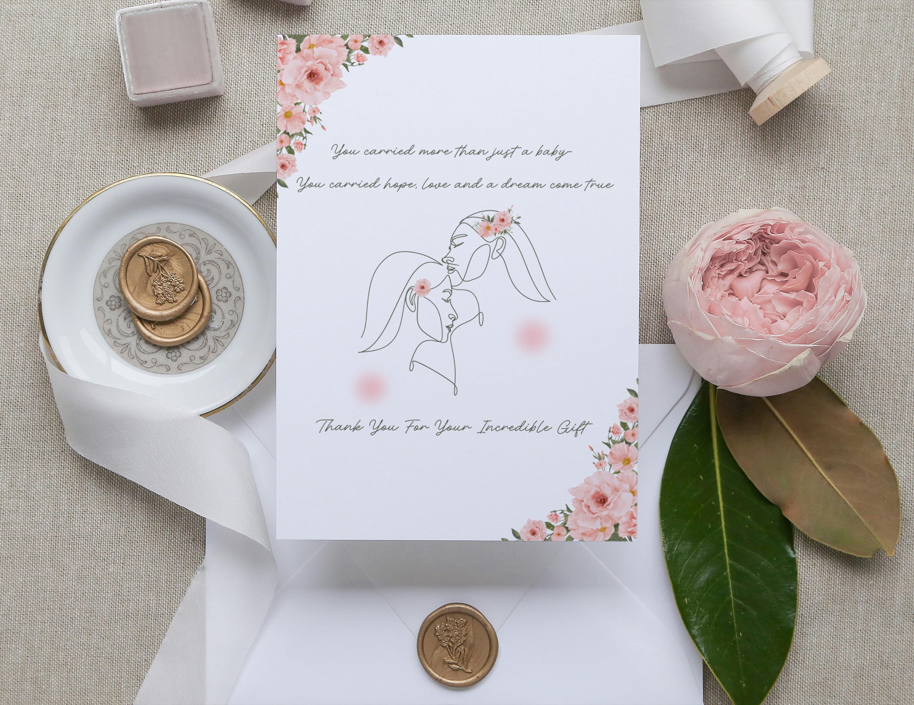 Surrogacy Thank You Card: Heartfelt Gift for Surrogate Mother ...