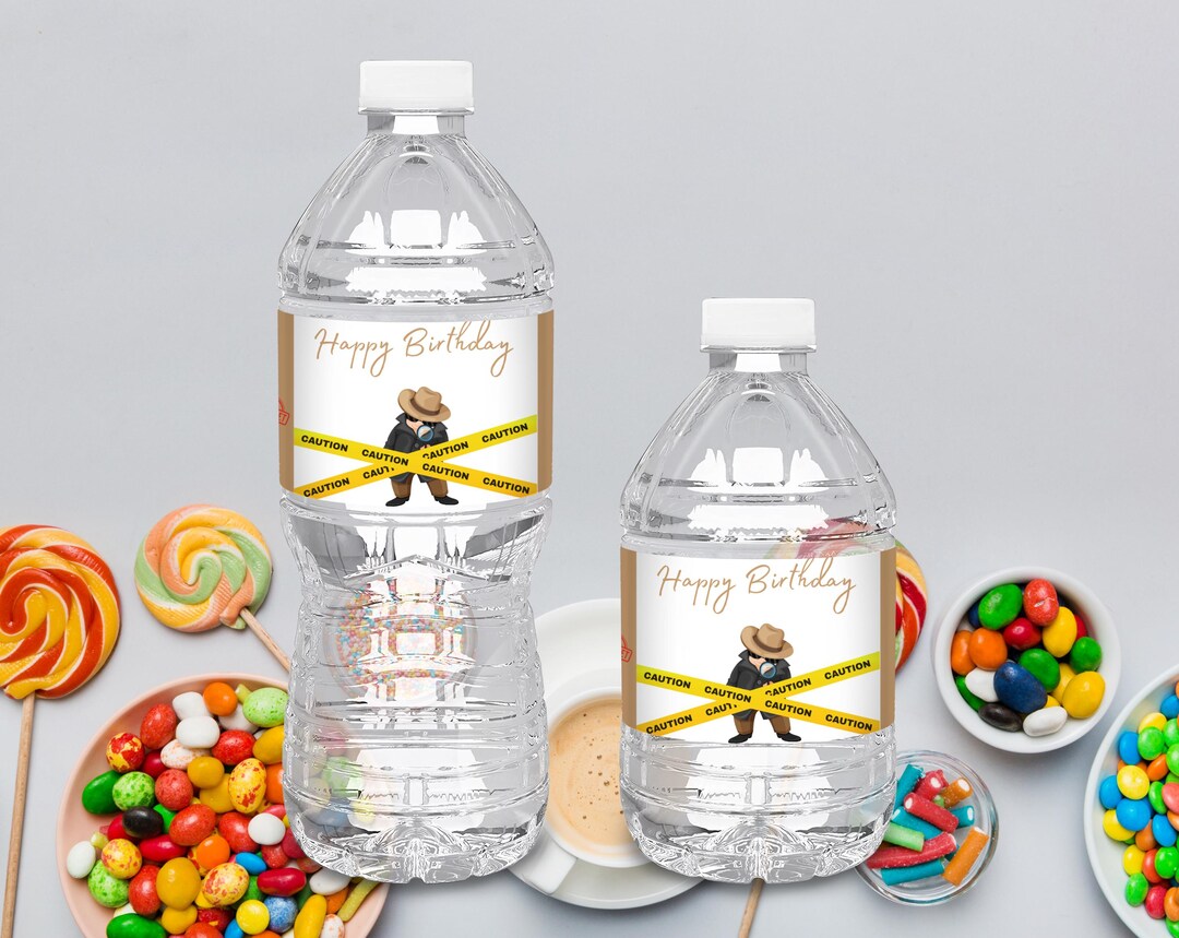 Detective-themed Party Printables - Editable Chip Bag, Water Bottle ...