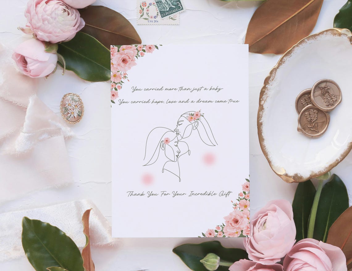 Surrogacy Thank You Card: Heartfelt Gift for Surrogate Mother ...