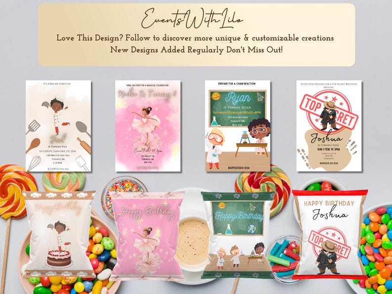 Detective-themed Party Printables - Editable Chip Bag, Water Bottle ...