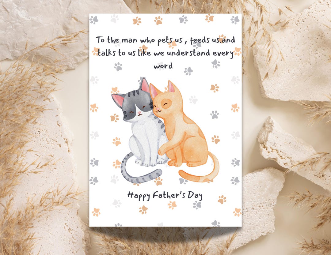 Fathers Day Card From Cats | Funny Pet Dad Card | Cat Lovers Gift ...