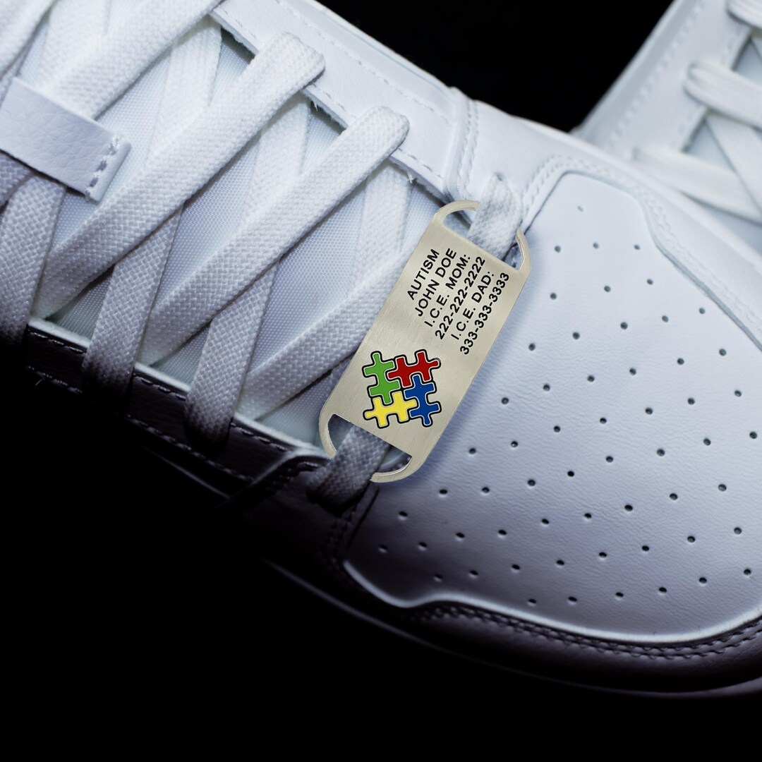 Autism Safety Shoe ID Tags Medical Alert Tag for Nonverbal Children ...