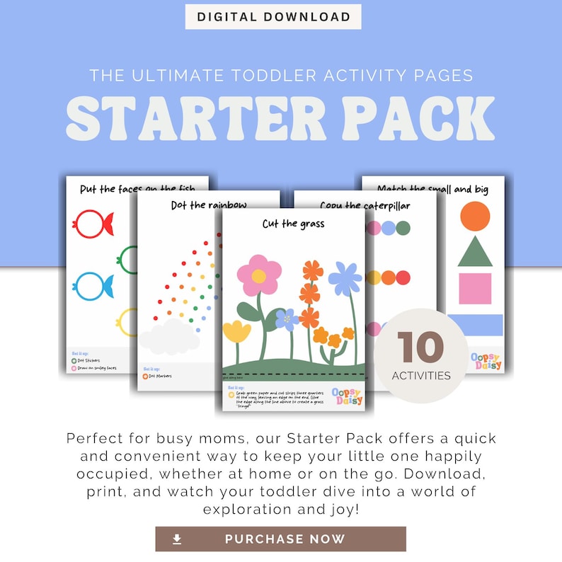 Toddler Activity Journal, Printable DIY Toddler Activities, Learning ...