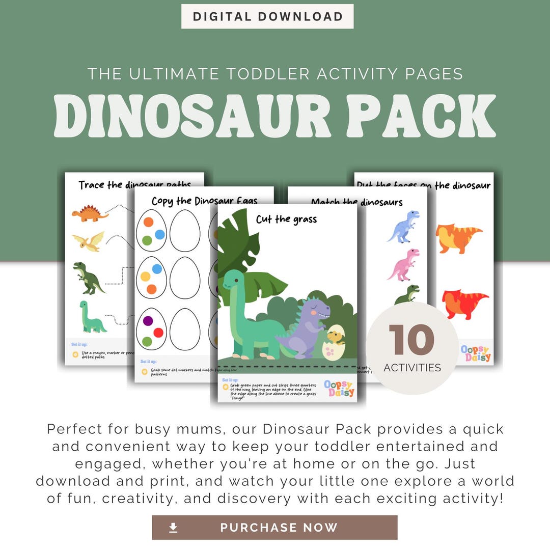 Toddler Activity Journal, Dinosaurs, Printable DIY Toddler Activities ...