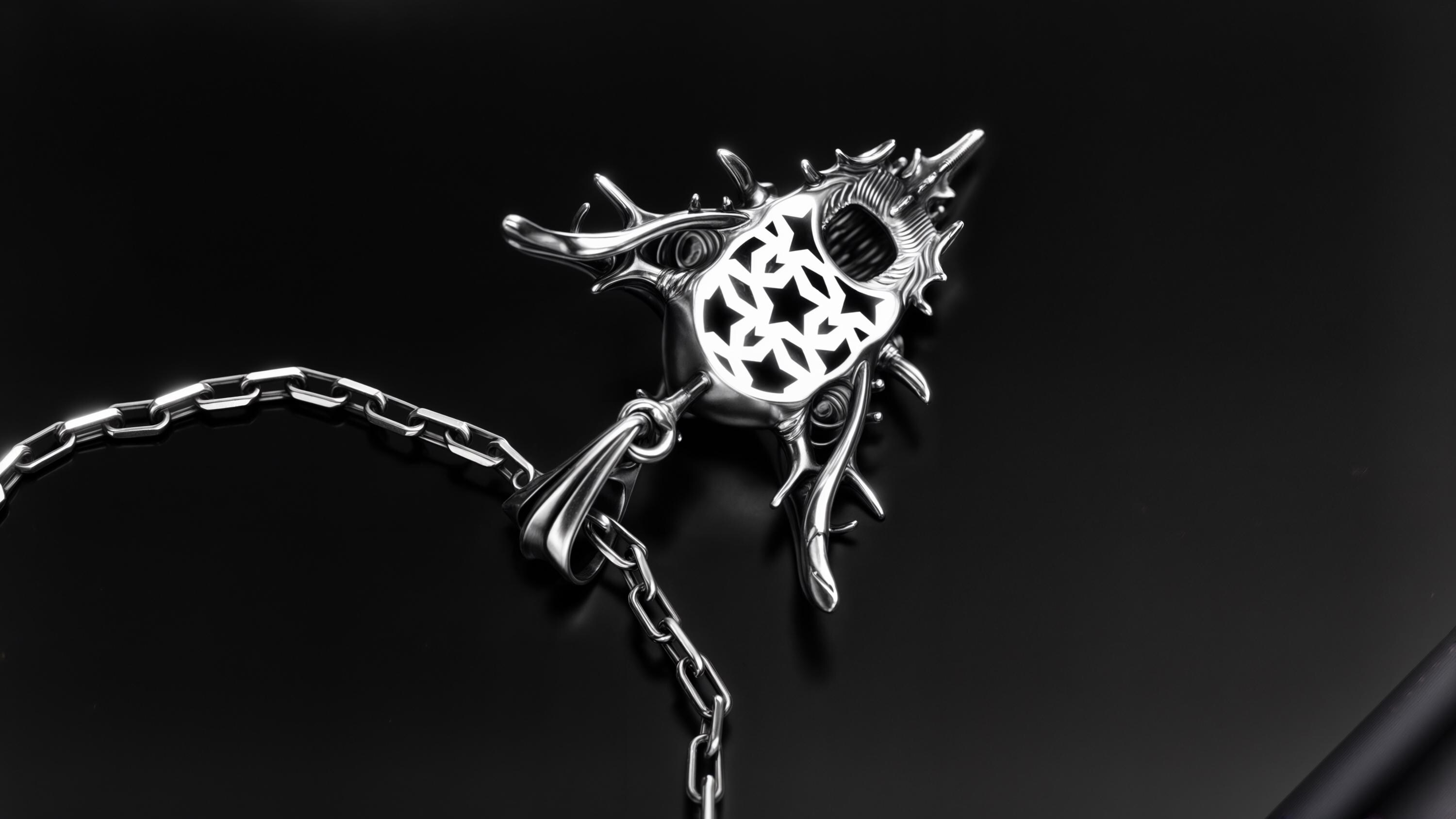 Sterling Silver Demon Skull Pendant – Gothic Fantasy Necklace - Etsy