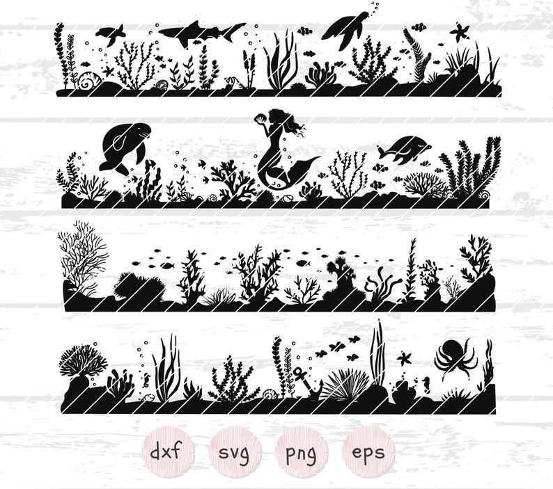 Underwater Svg, Underwater Scene Svg, Underwater Landscape, Scuba Diver ...