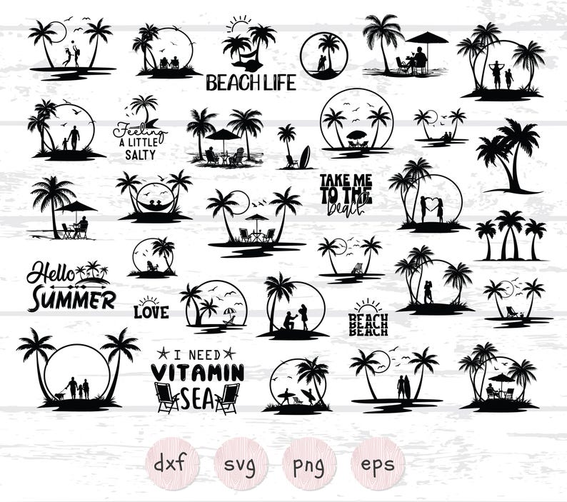 35 Beach Life SVG Bundle,summer Sunset Svg Ocean Vacation Cutting Files ...