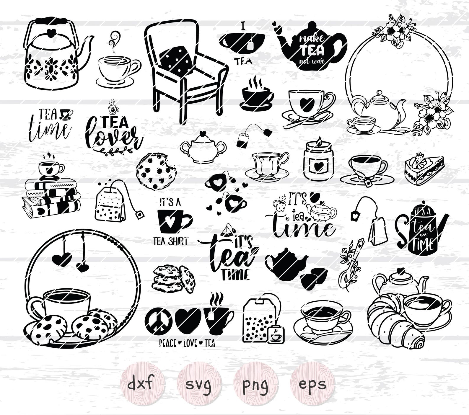 33 Tea SVG Bundle, Plotter Files Tea for Cricut, Tea Lover Svg, Tea ...