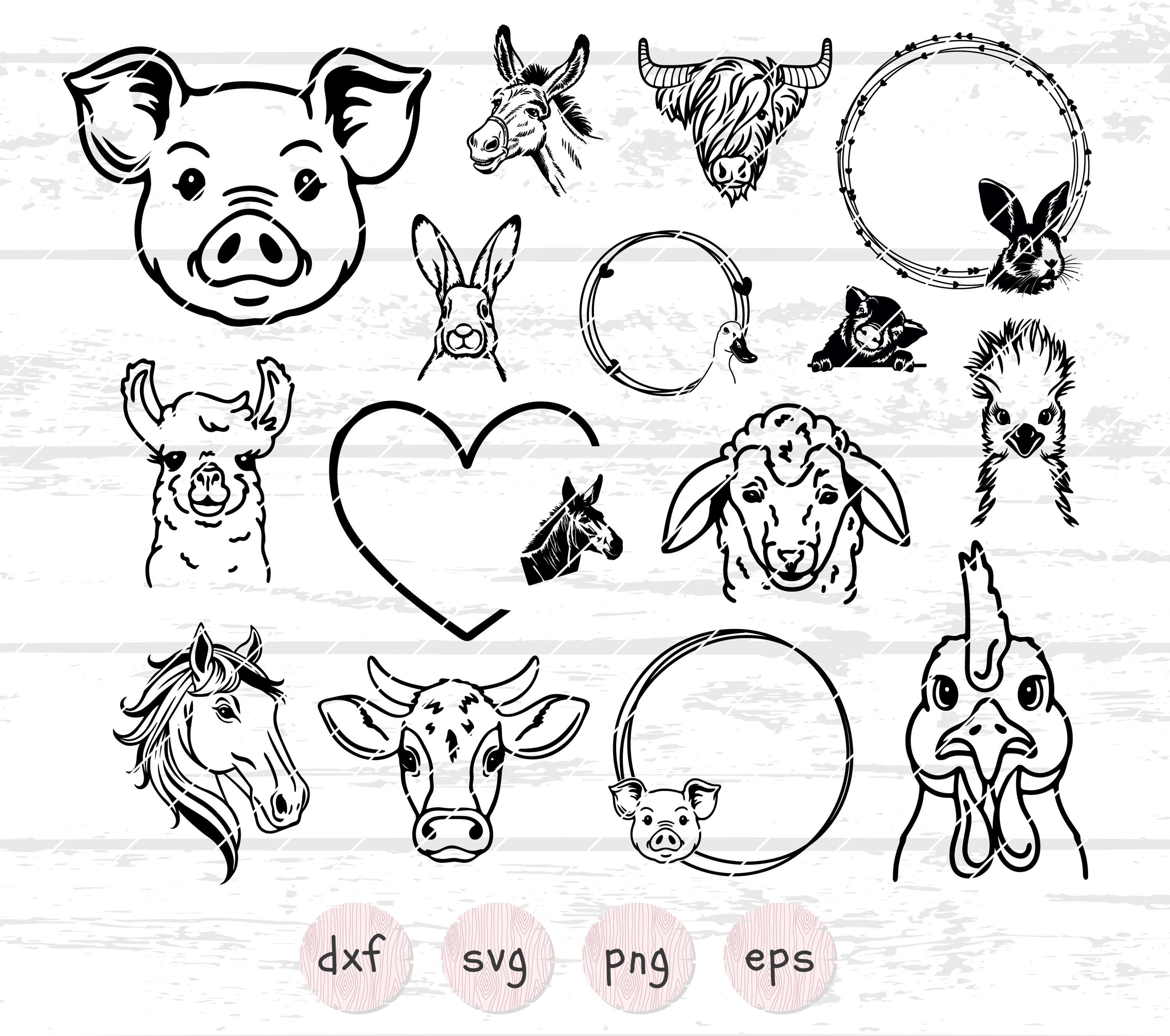FARM ANIMALS Svg, Animals Svg, Farm Svg , Farm Animals Cricut , Pig Cut ...