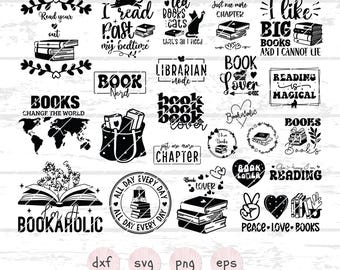 Reading SVG Bundle, Floral Book Svg, Cut Files, Commercial Use, Cricut ...