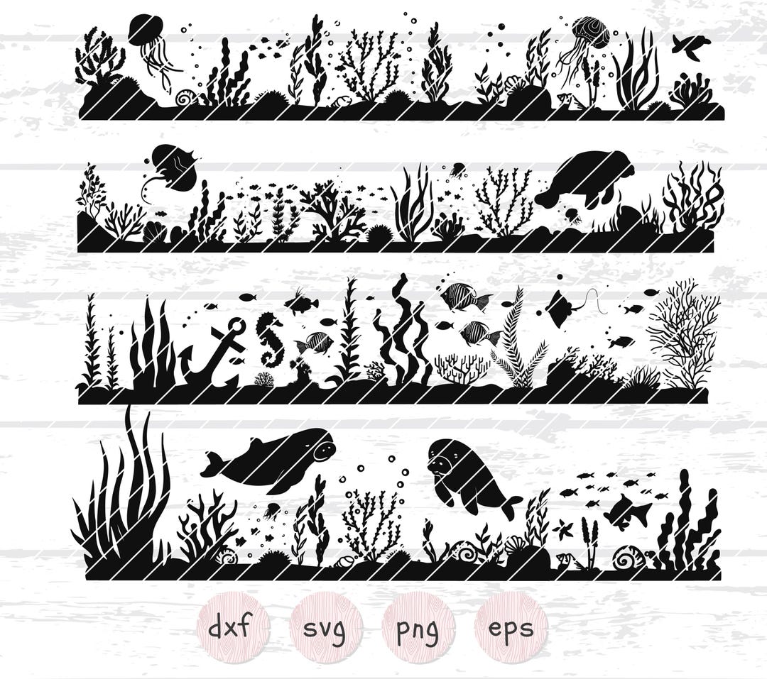 Underwater Svg, Underwater Scene Svg, Underwater Landscape, Scuba Diver ...