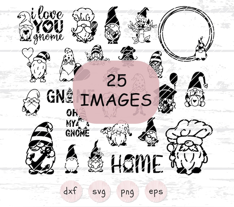 25 Gnome SVG Bundle | Cute Gnomie & Home Gnome Clipart | PNG for Cricut ...