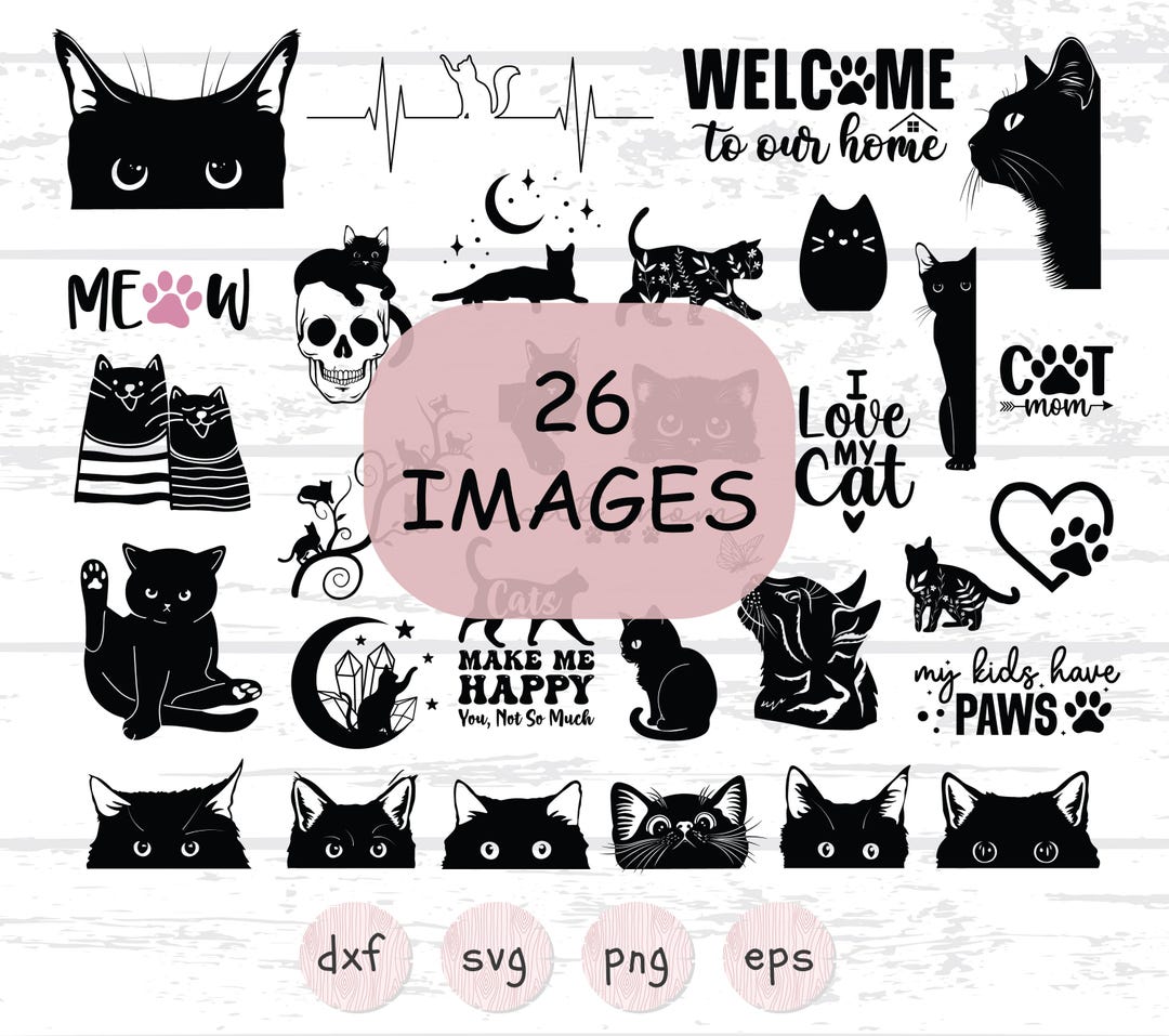 Cat Silhouette SVG File, Cat Mom, Cat Dad, Cat Lady, Logo Clipart ...