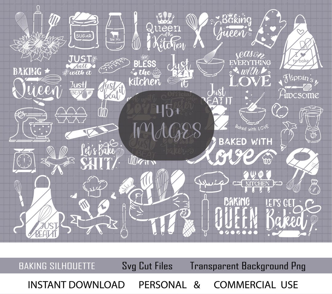 Kitchen Monogram SVG Bundle, Monogram SVG, Split Monogram Svg, Baking ...