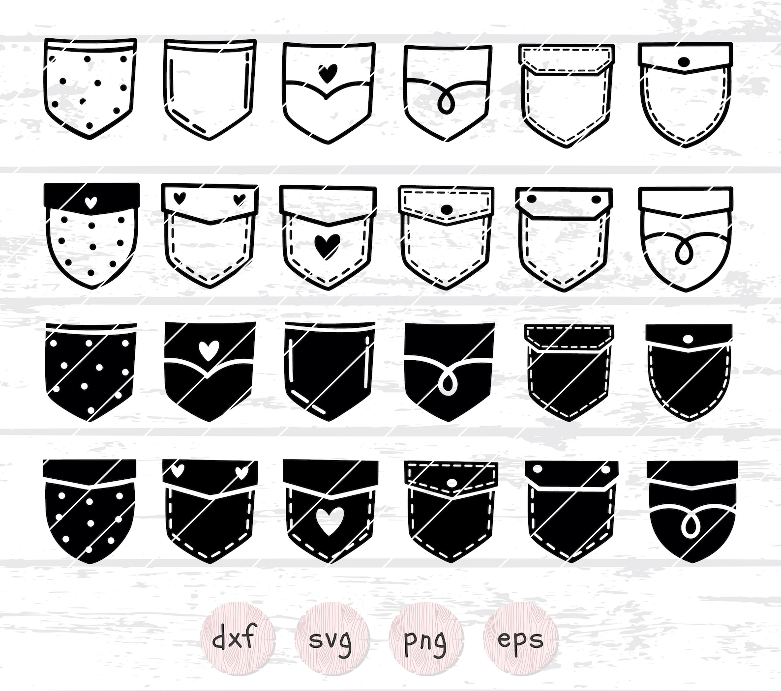 24 Shirt Pocket SVG, T-shirt Pocket Template Svg, Pocket Outline Cut ...