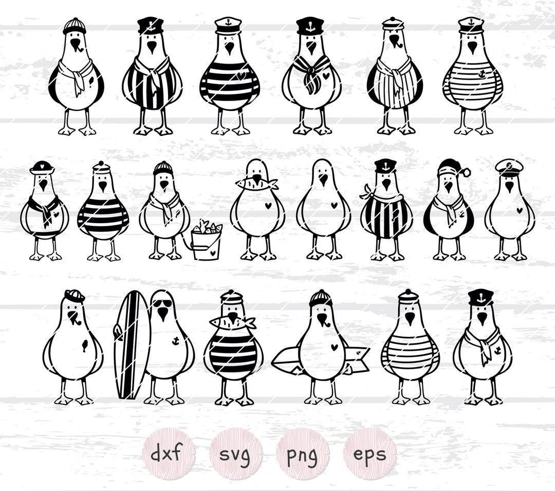 20möwe Moin Plotter File, Sailor Seagull, Funny Beach Bird, Nautical ...