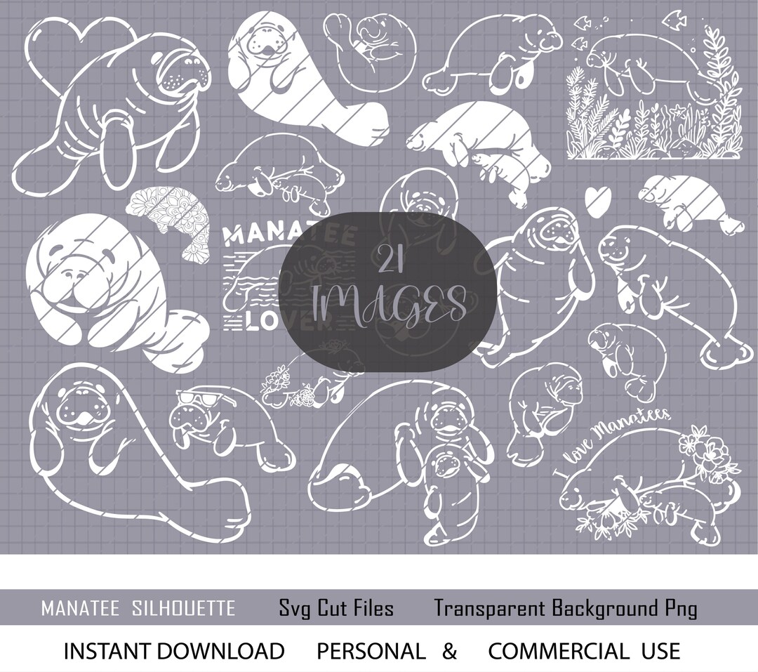 Manatee Svg Bundle Family Manatee Svg Ocean Creatures Svg Manatee Cut ...
