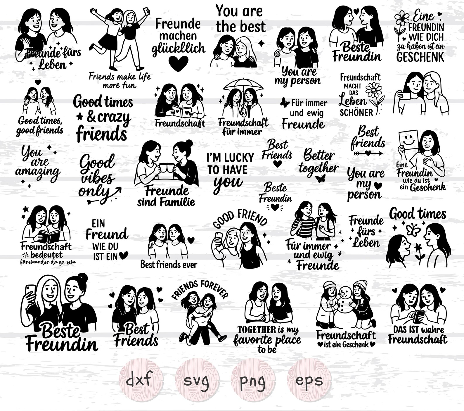 German Plotter File Best Friend, Gift Friend, Sister Svg, Friendship ...