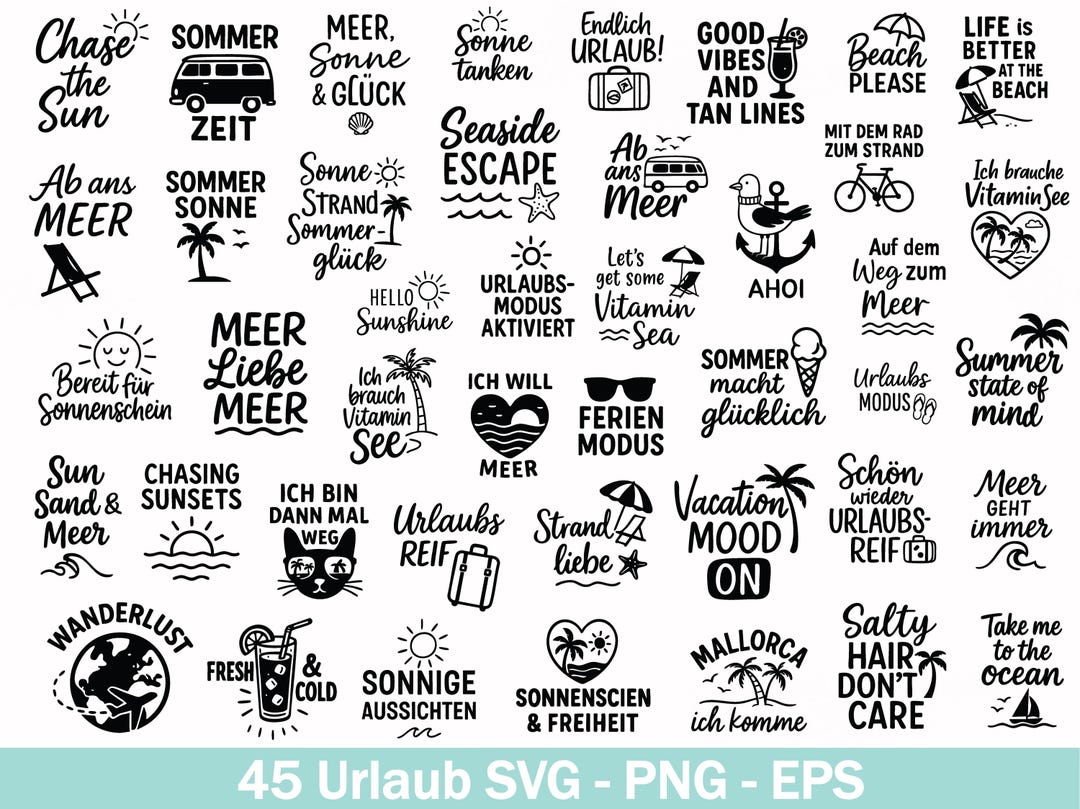 Summer Svg, Vacation, Beach Svg, Urlaub Svg, Hello Summer Svg , Cricut ...