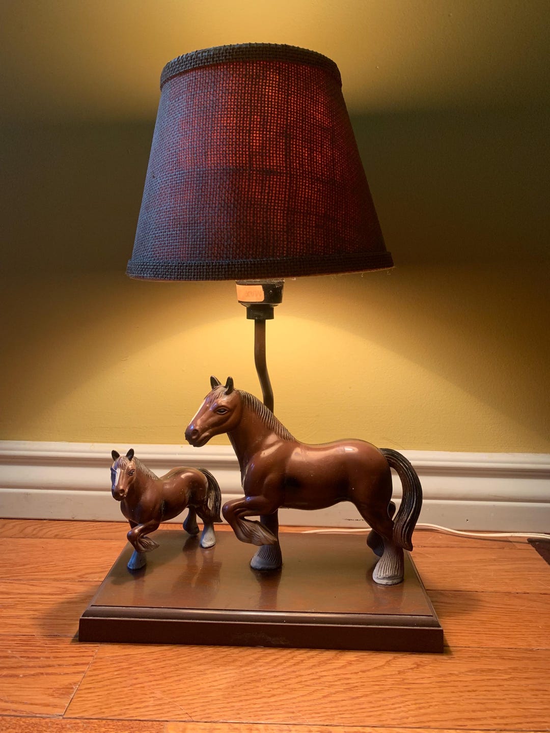 Vintage Horse Mare and Foal Table Lamp Including Original Lampshade - Etsy