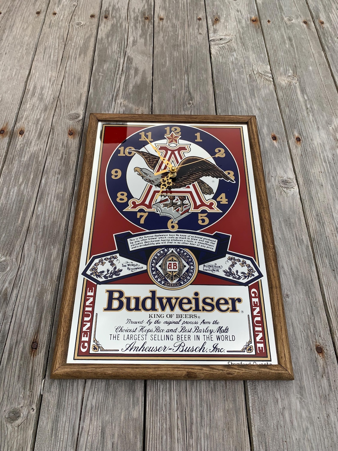 Vintage Budweiser “king of Beers” Mirror Clock, in Excellent Working ...